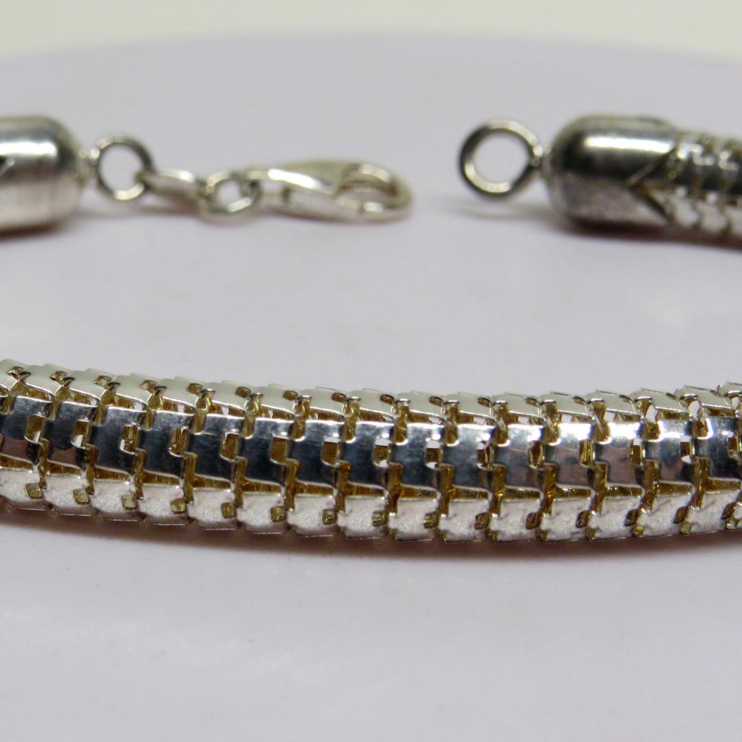 925 Silver Snake Chain Bracelet by H.W. Burdick Co. Vintage Unisex ...