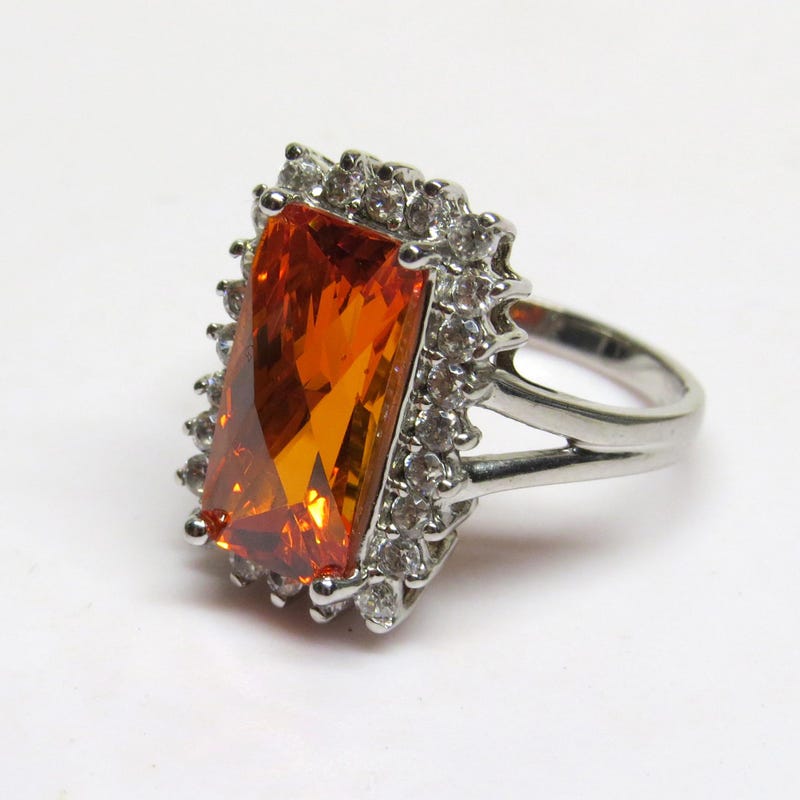 Orange Gemstone Ring - Etsy