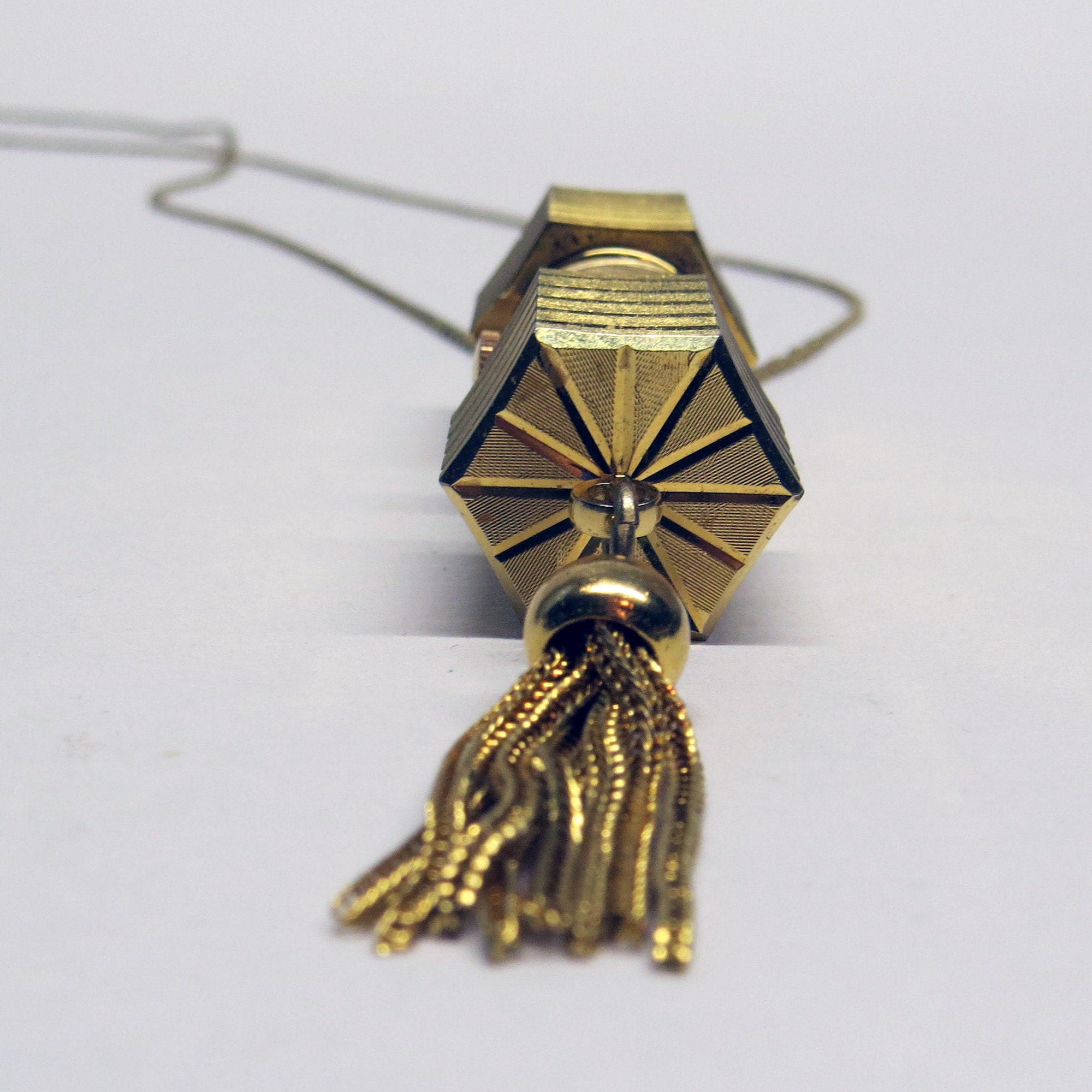 Vintage 1970s Peekaboo ITRACO Incabloc Gold Plated Pendant Watch Swiss ...