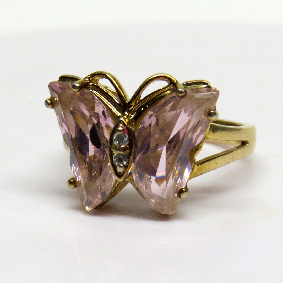 1980s Ross Simons 925 Sterling Silver Butterfly Ring Vintage Gold ...