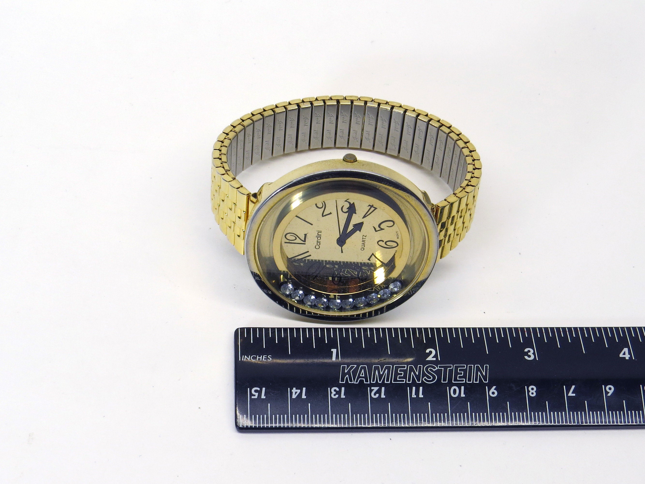 Vintage Cardini Fashion Watch With Moving CZ Crystals and Gold Tone ...