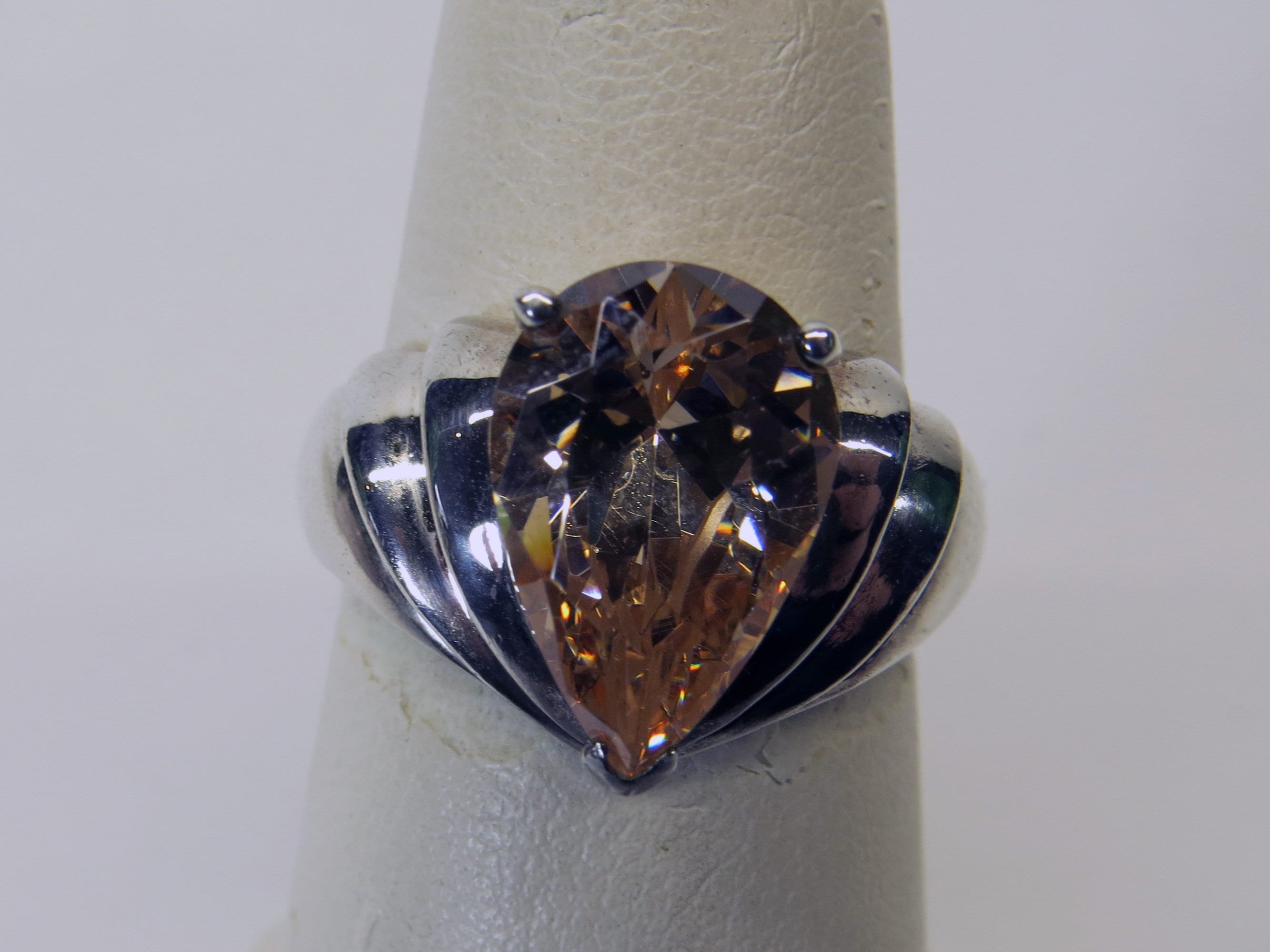 Vintage Art Deco-style SETA 925 Sterling Silver Ring With Pear - Etsy