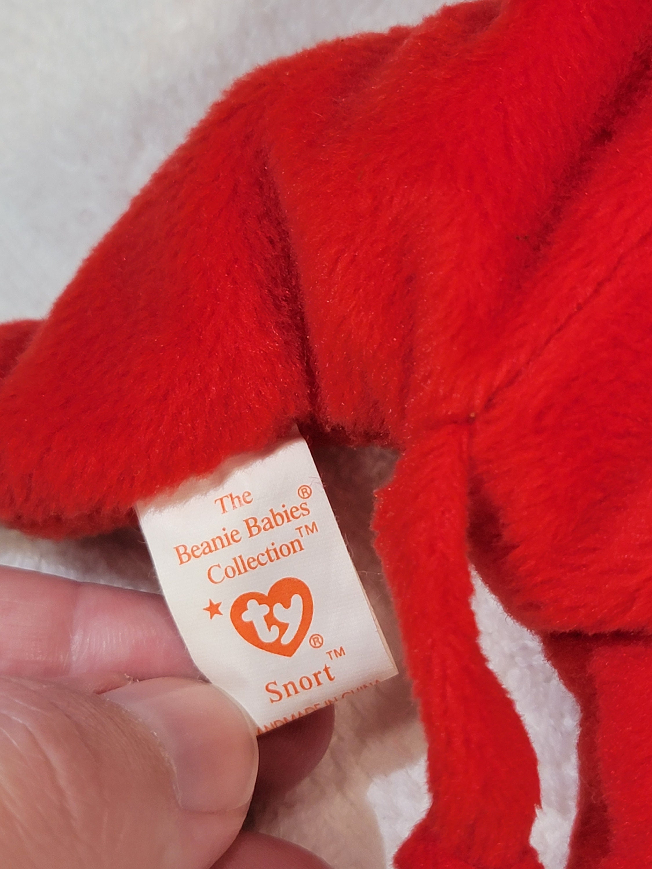 Ty Beanie Baby Snort the Bull Plush Toy rare 4002 Date of Birth 5/15 ...