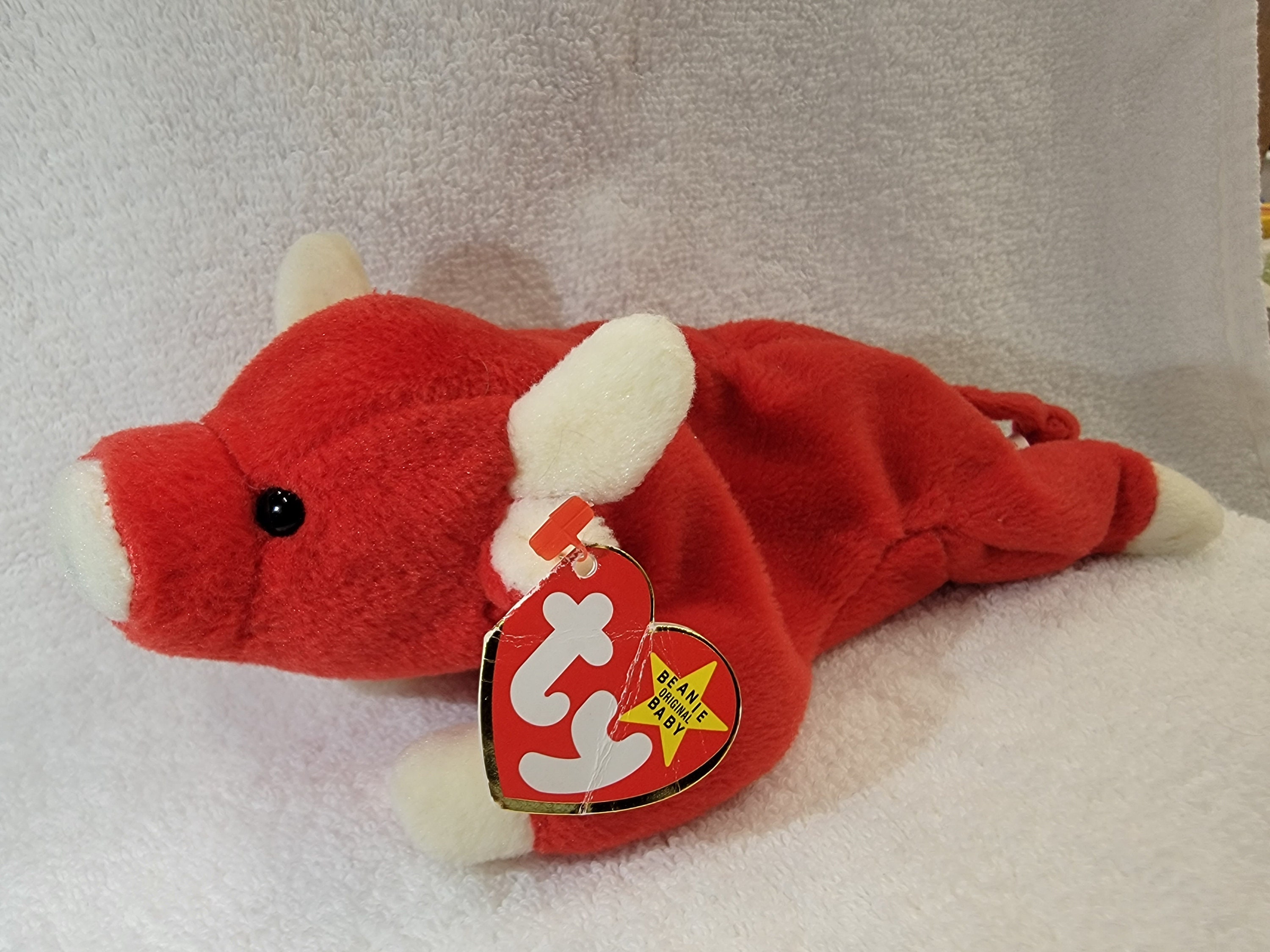 Ty Beanie Baby Snort the Bull Plush Toy rare 4002 Date of Birth 5/15 ...