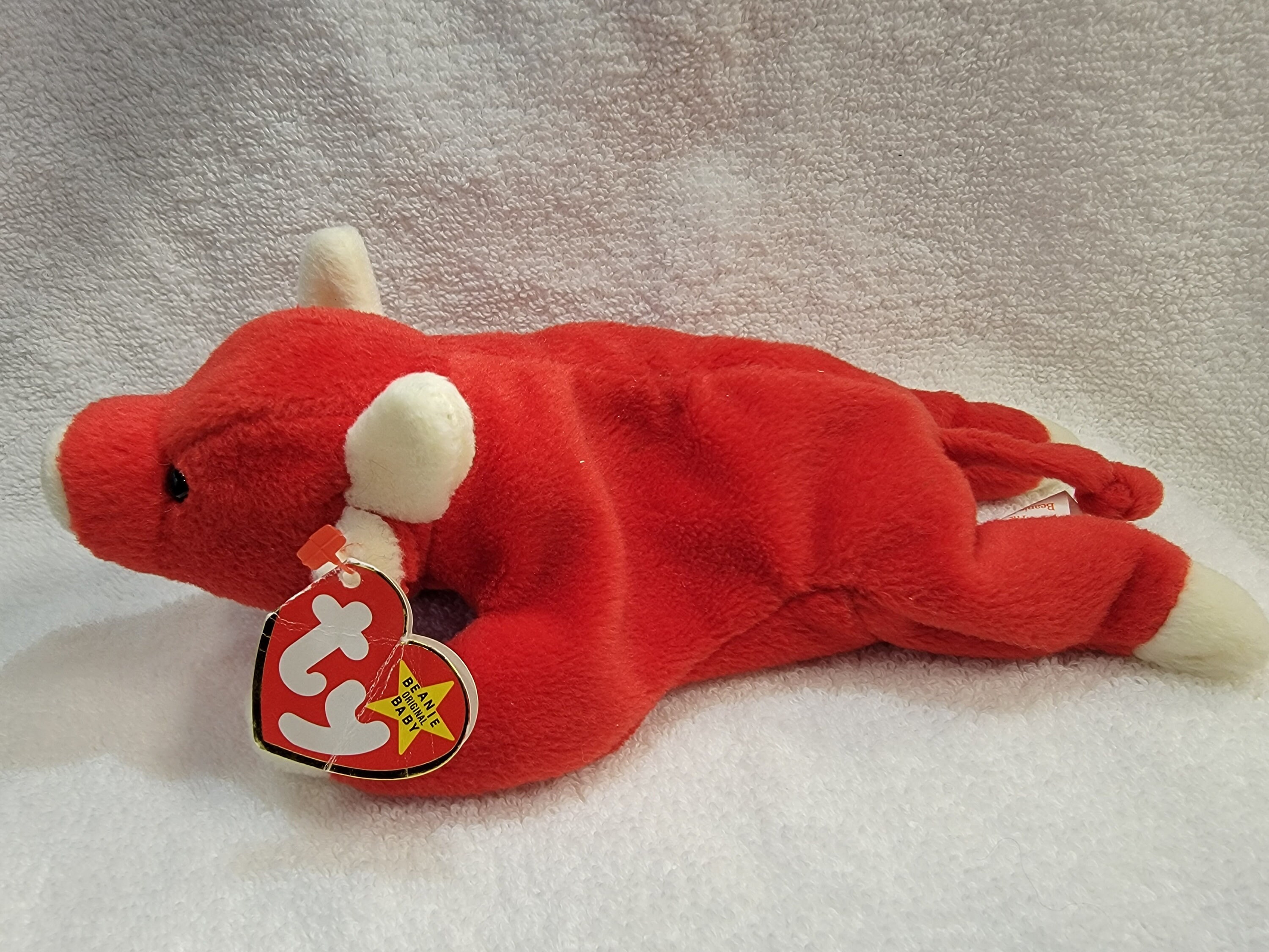 Ty Beanie Baby Snort the Bull Plush Toy rare 4002 Date of Birth 5/15 ...