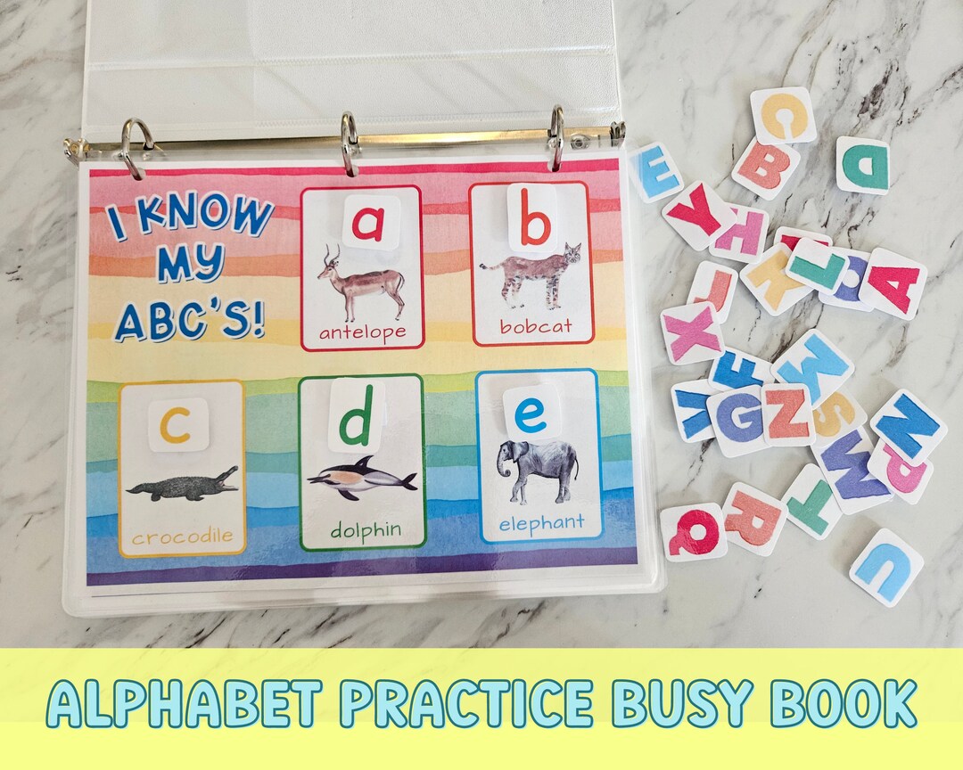 Alphabet Practice Busy Book ABC Workbook Animal Alphabet Kindergarten ...