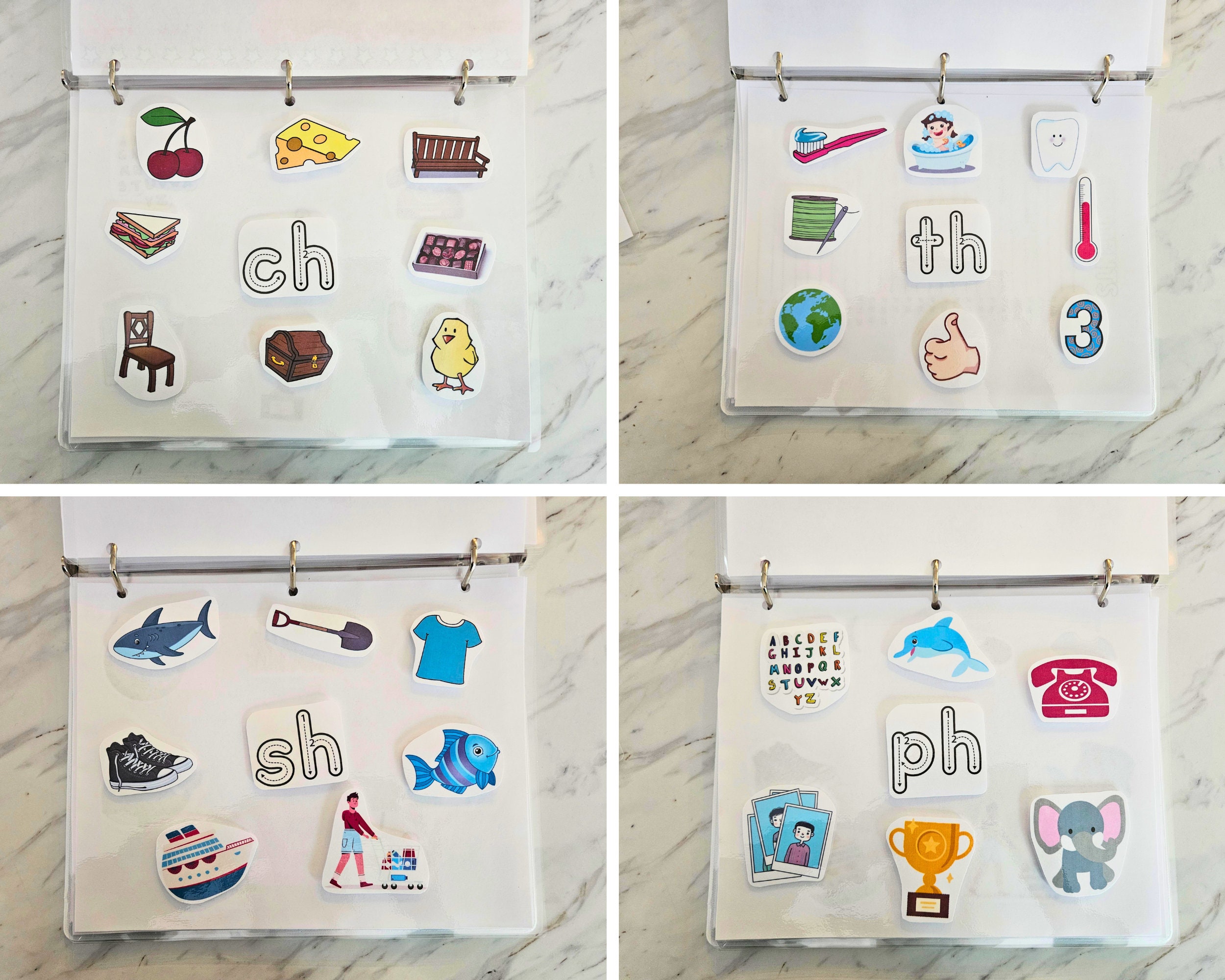 Phonics Busy Book Digraphs Letter Blends Reading Activity Learning ...