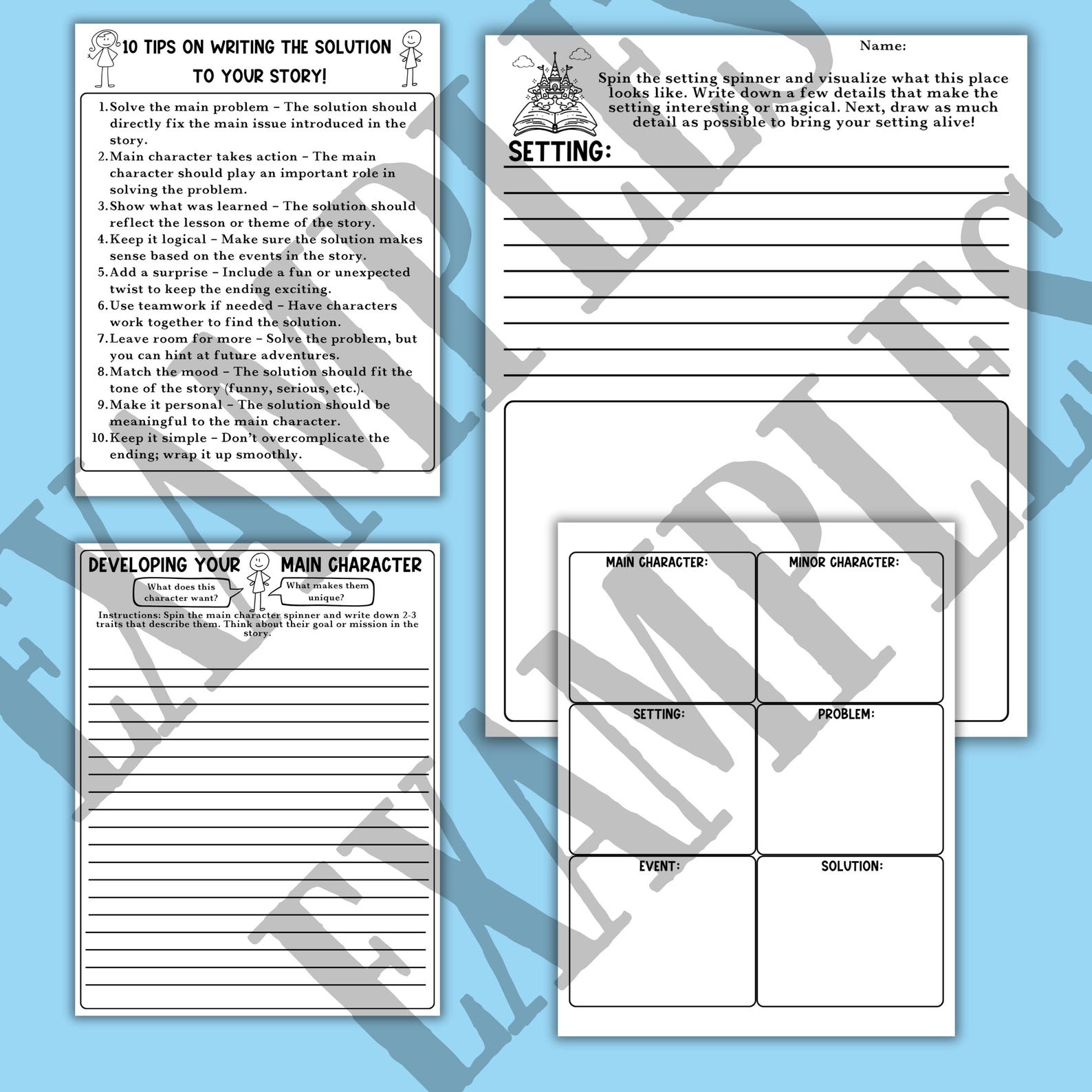 Story Spinners/writing Prompts for Kids/creative Writing Tools ...