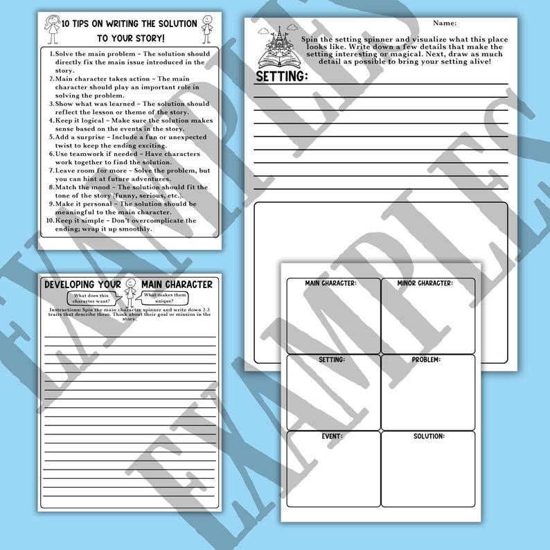 Story Spinners/writing Prompts for Kids/creative Writing Tools ...