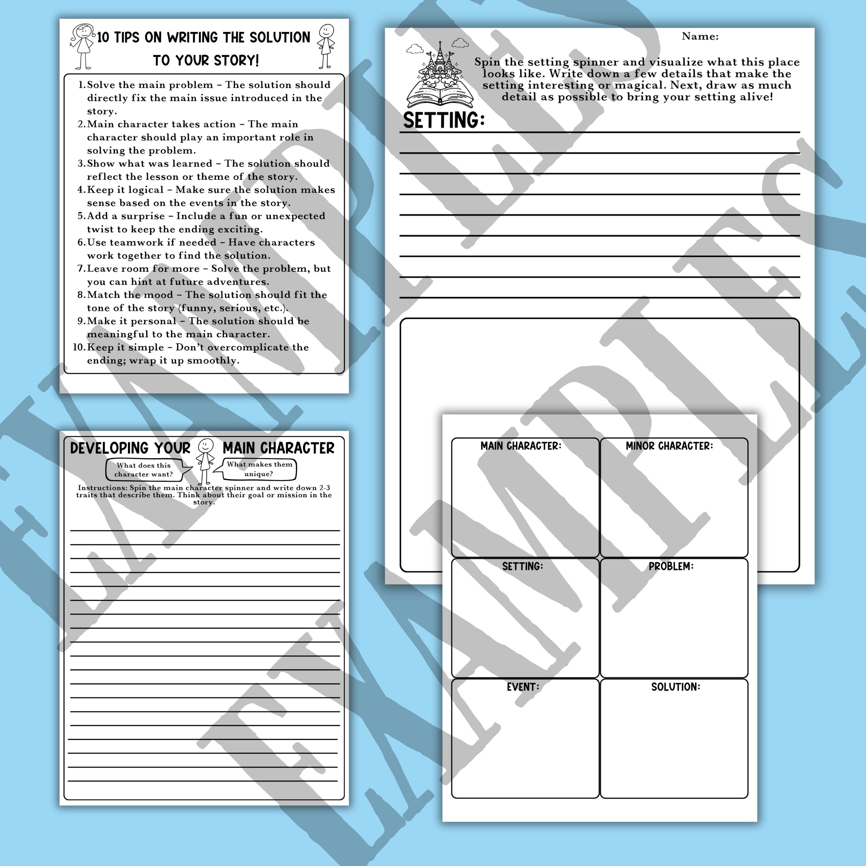Story Spinners/writing Prompts for Kids/creative Writing Tools ...