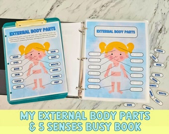 5 Senses Matching Busy Book Activity Pre-k Printable Human Body ...