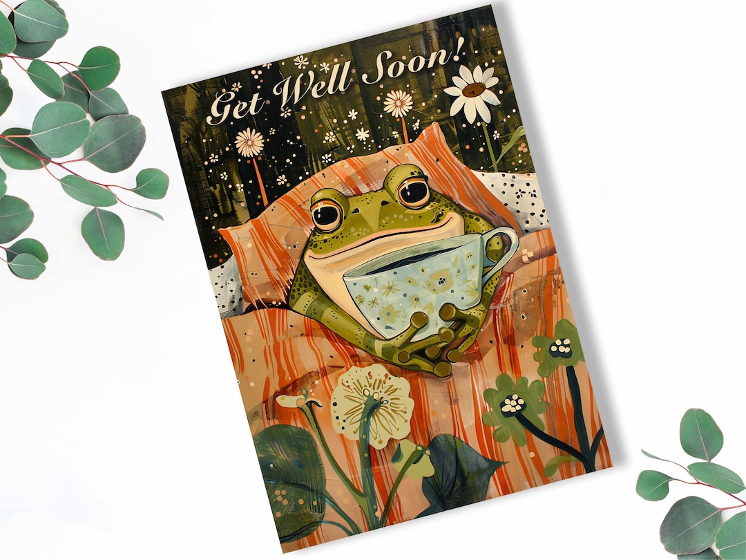 Frog Get Well Card | Sick Friend, Family, Colleague - Etsy