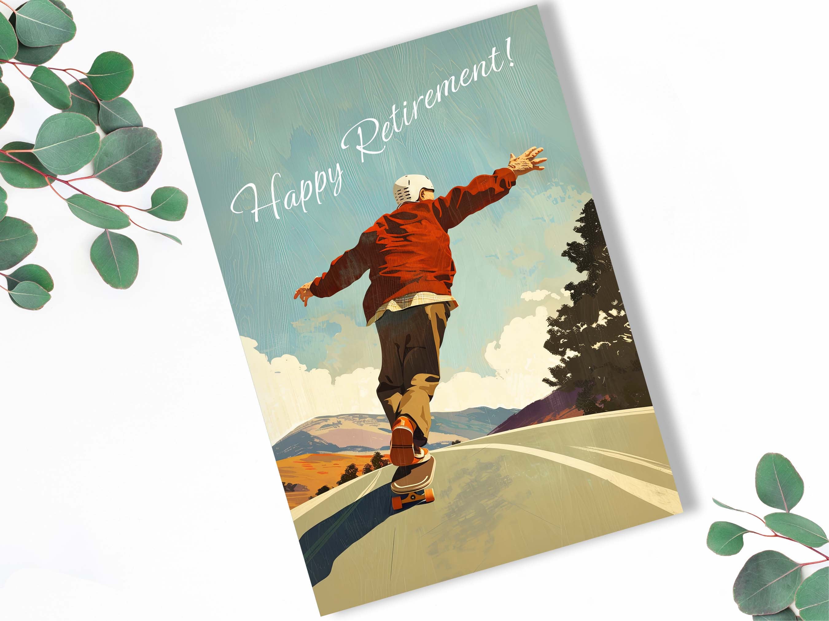 Skateboard Retirement Card | Fun Goodbye Gift for Colleague, Friend ...