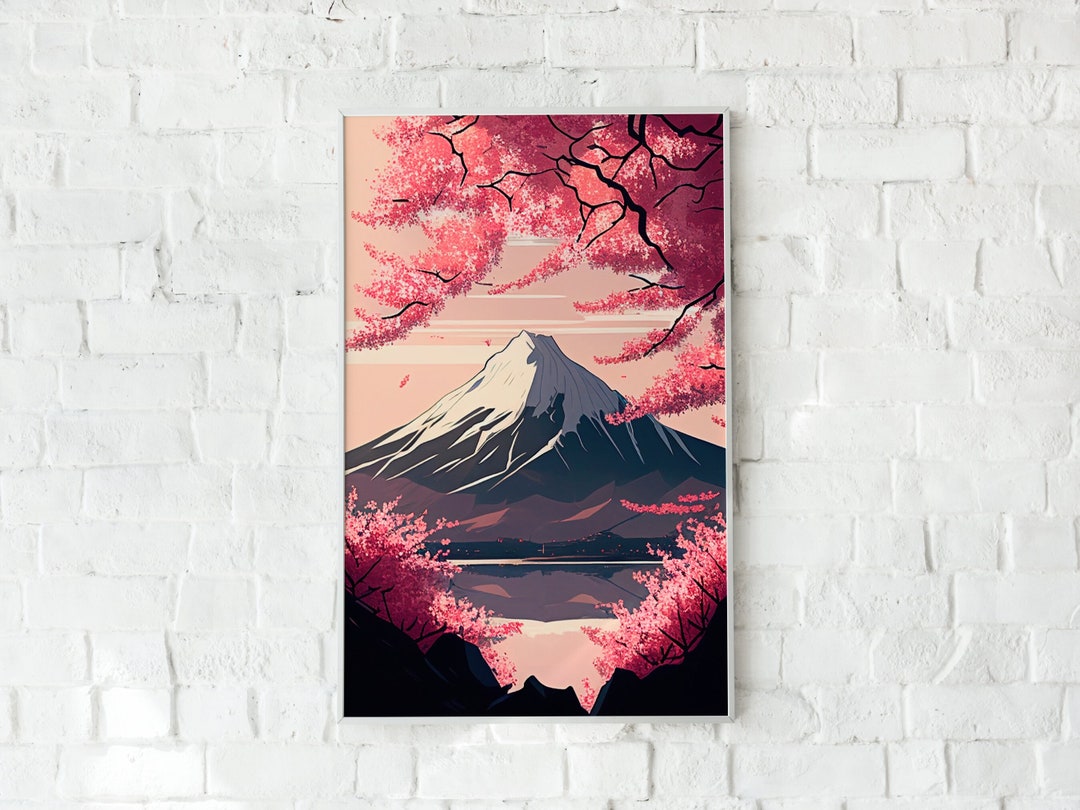 Anime Mount Fuji Wall Art Digital Print Japanese Landscape Art Japan ...