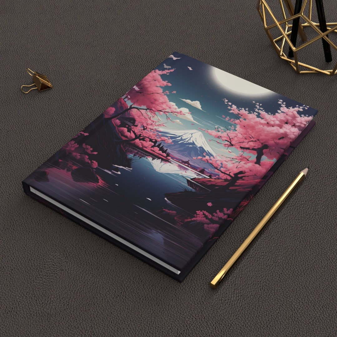 Back to School Cute Mount Fuji Anime Style Hardcover Journal Notebook ...