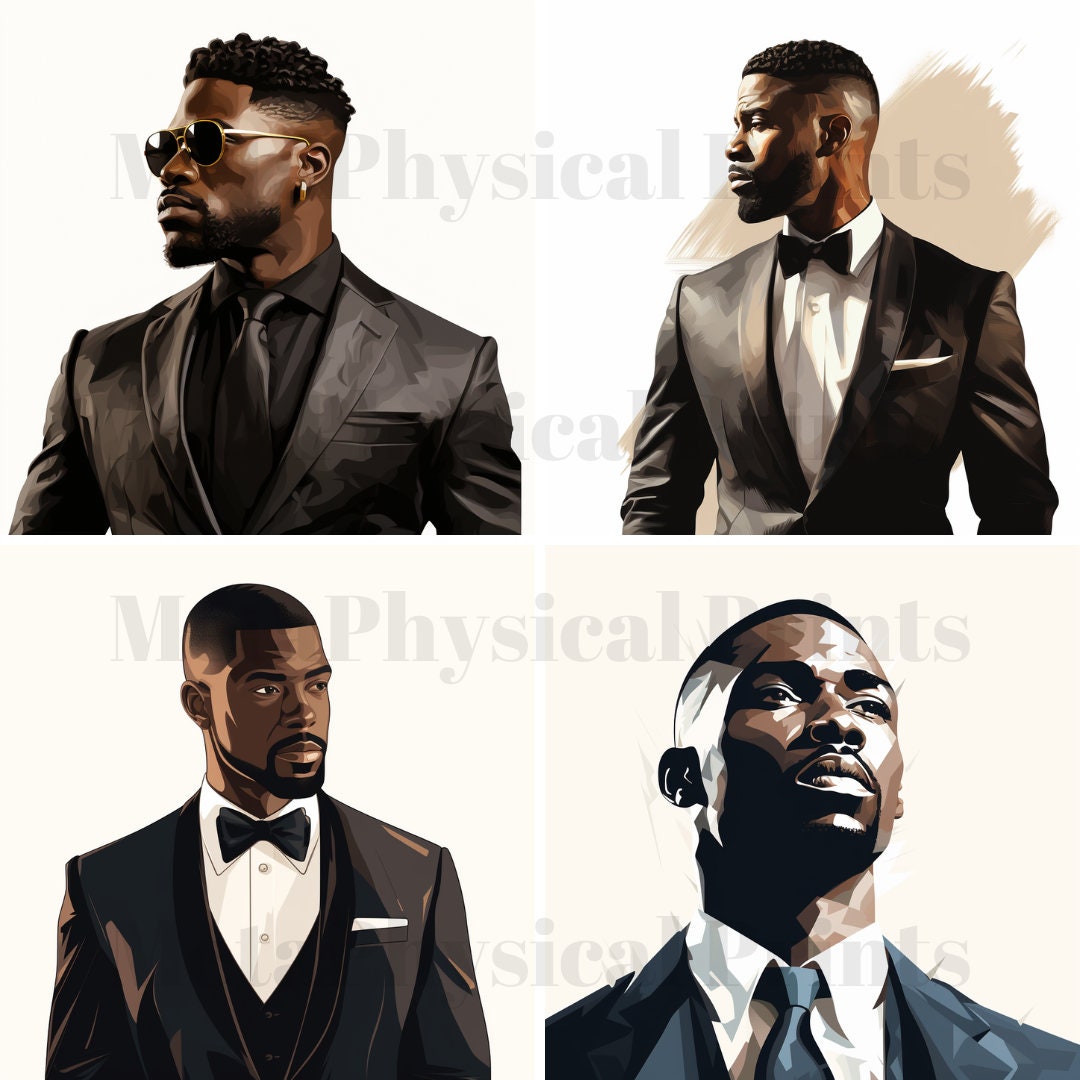 Black Excellence Clipart Bundle, Black Man Boy Wearing Suit Clipart ...