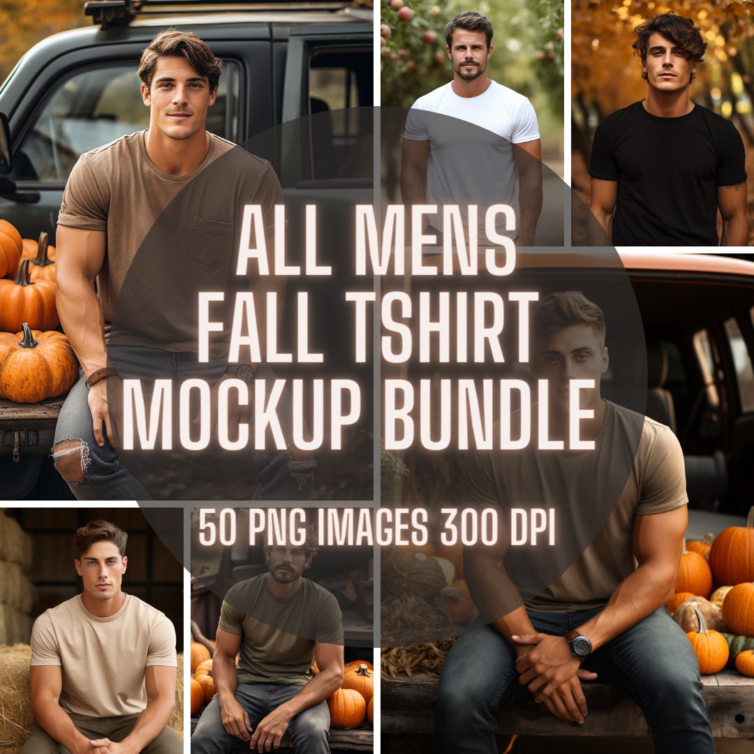 T Shirt Mens Mockup Bundle Mens Fall Themed, Pumpkins Autumn Fall ...