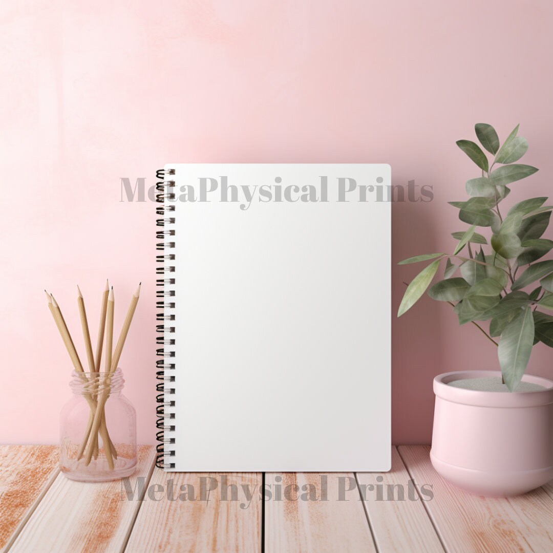 Spiral Bound Notebook Mockup Bundle, Blank Canvas Notepad Cover ...