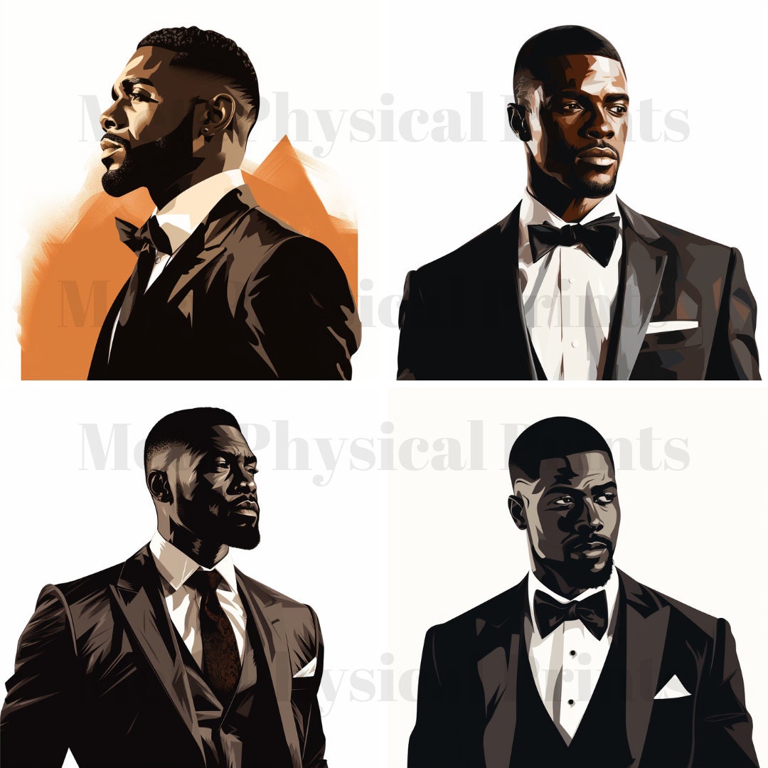 Black Excellence Clipart Bundle, Black Man Boy Wearing Suit Clipart ...