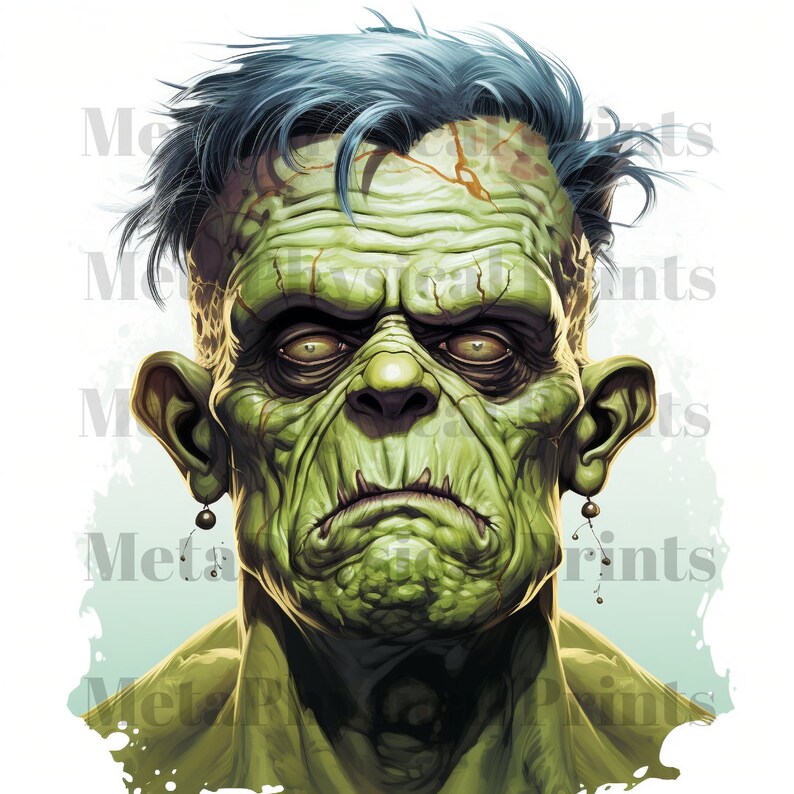 Frankenstein Halloween Clipart Bundle Halloween Graphics - Etsy