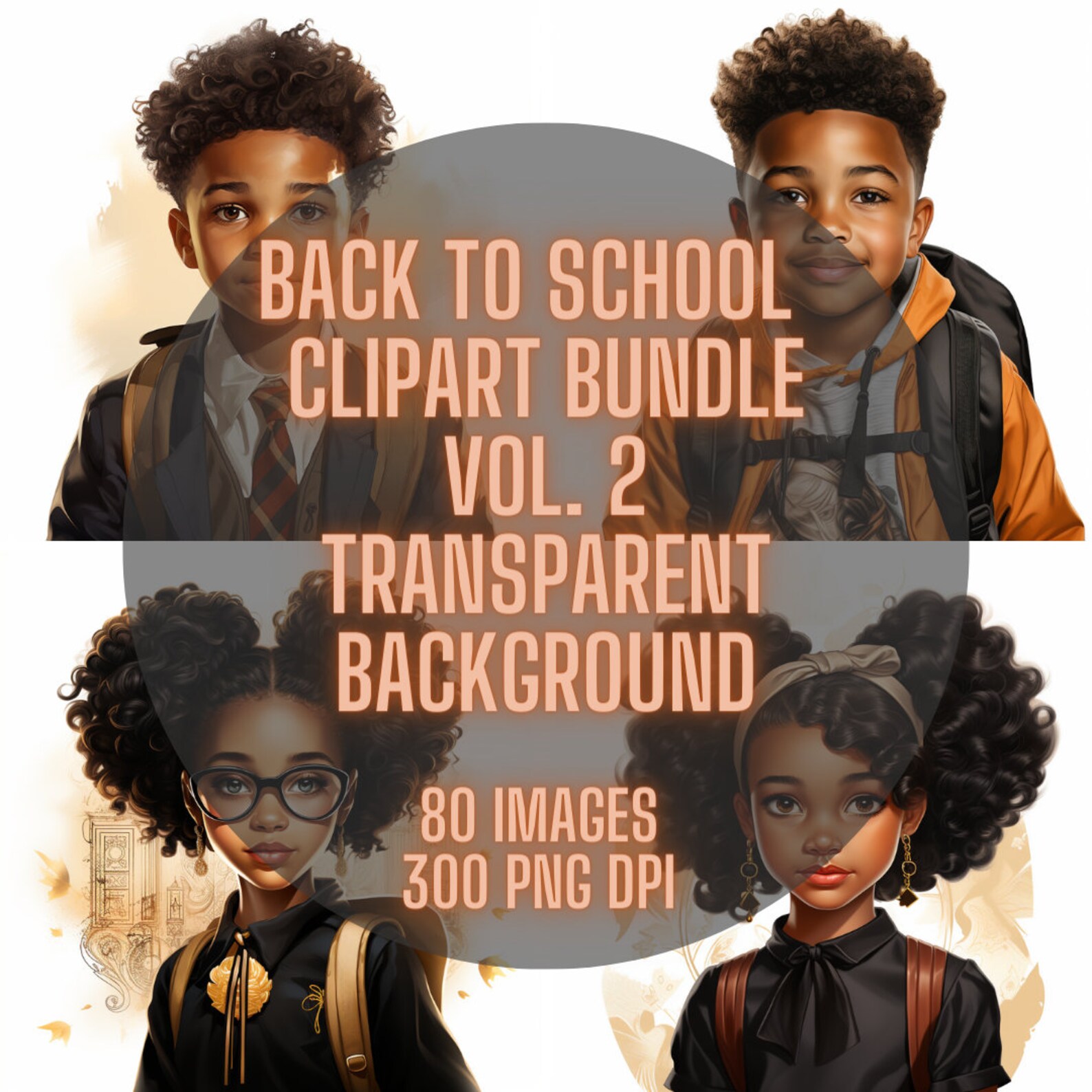 Boy Girl Back to School Clipart Pack, Back to School PNG Bundle, School ...