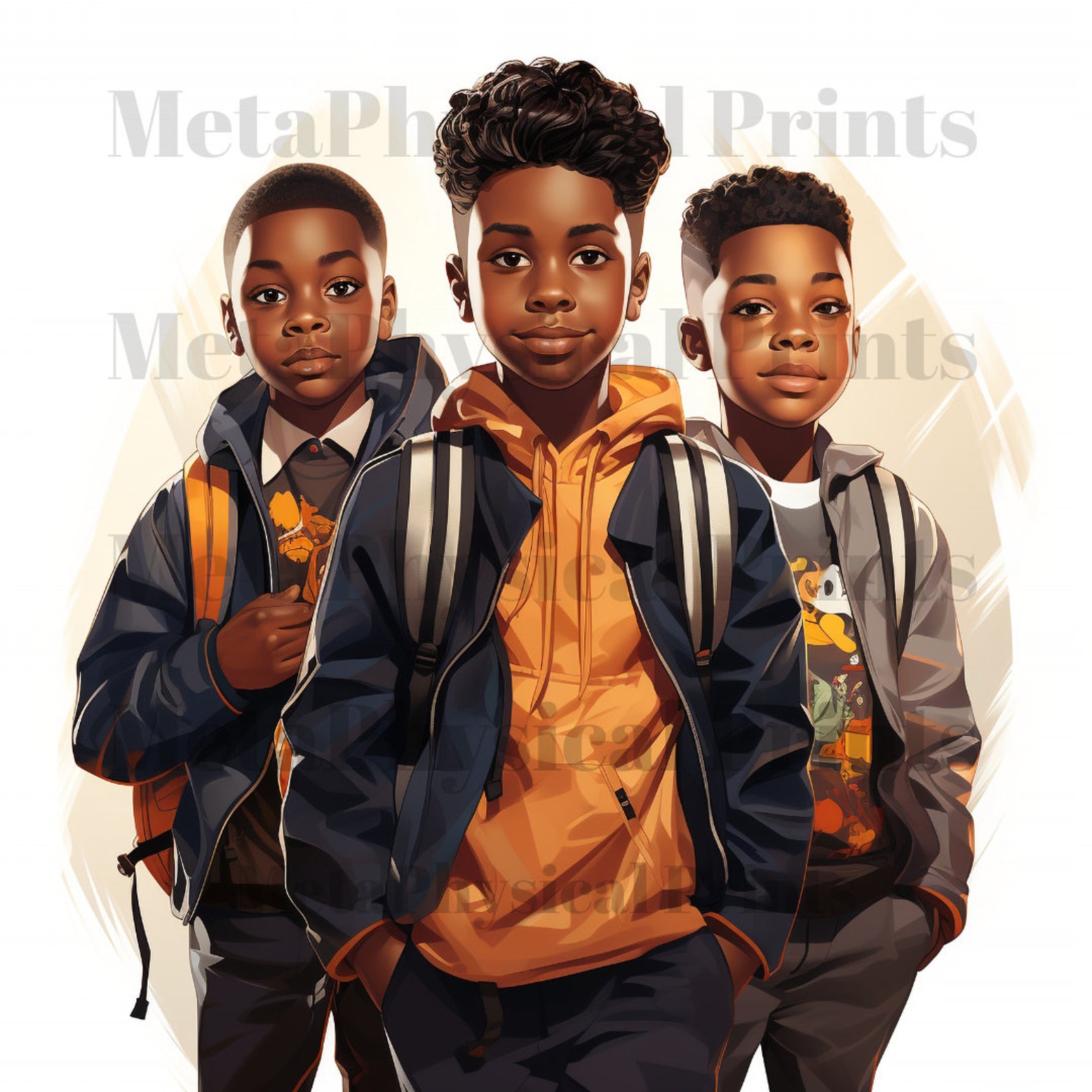 Back to School Clipart Bundle, Group of Uniform School Children, Black ...