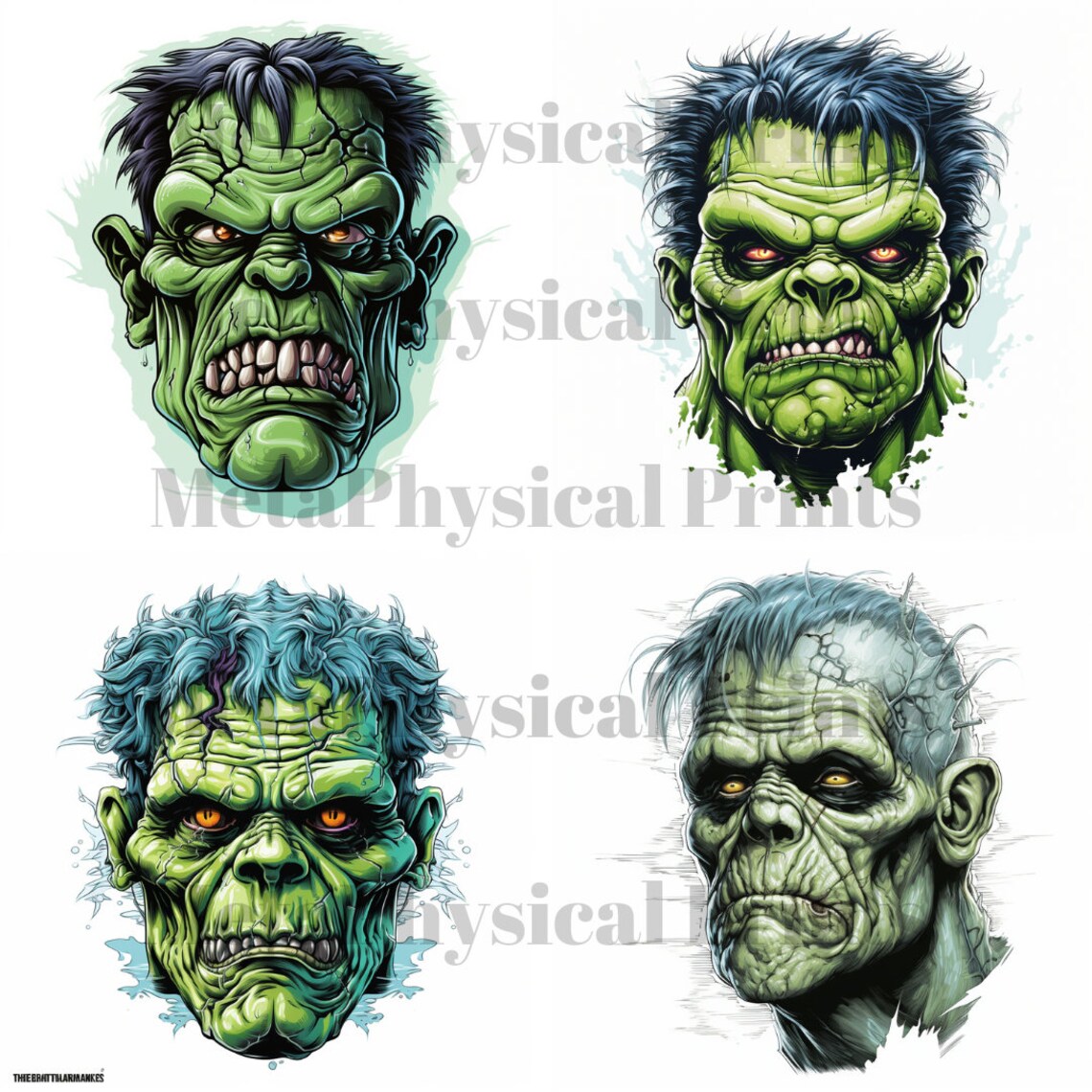 Frankenstein Halloween Clipart Bundle, Halloween Graphics, Digital ...