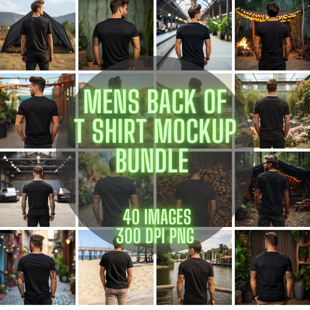 Mens T Shirt Mockup Bundle Men Mockup Bundle Back of Tshirt Men Mock ...