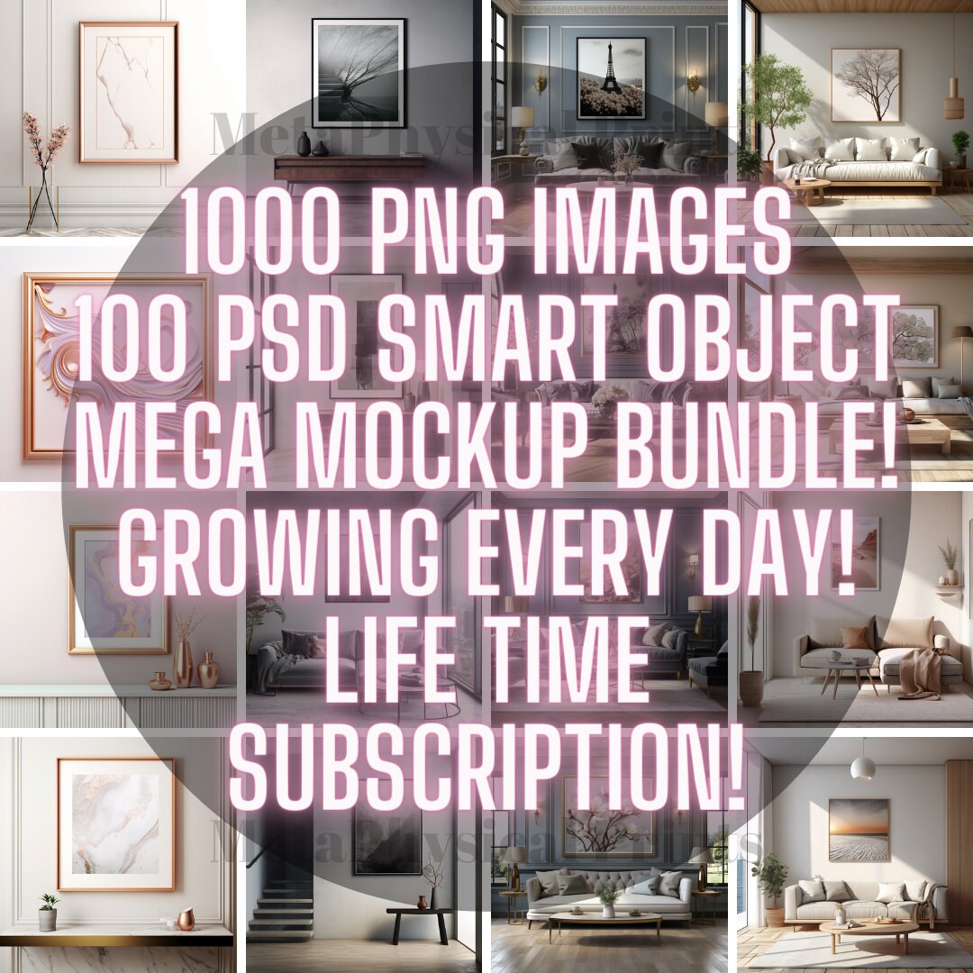 Luxe Interior Mega Mockup Bundle, Smart Object Mock, Modern Minimalist ...