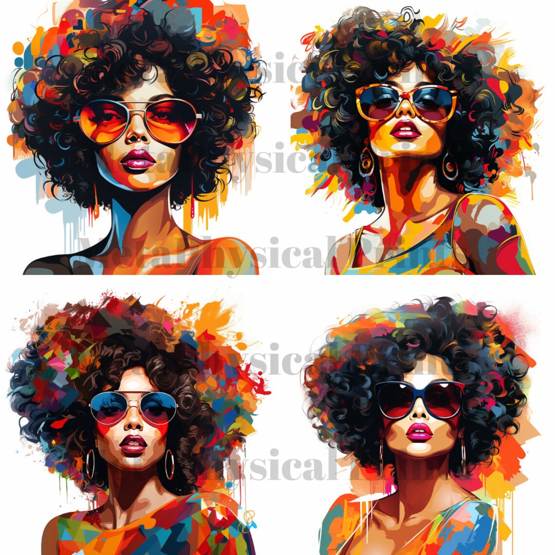 Afro Clipart, Afro Woman PNG, Afro Fashion Clipart, Afro Woman Clipart ...