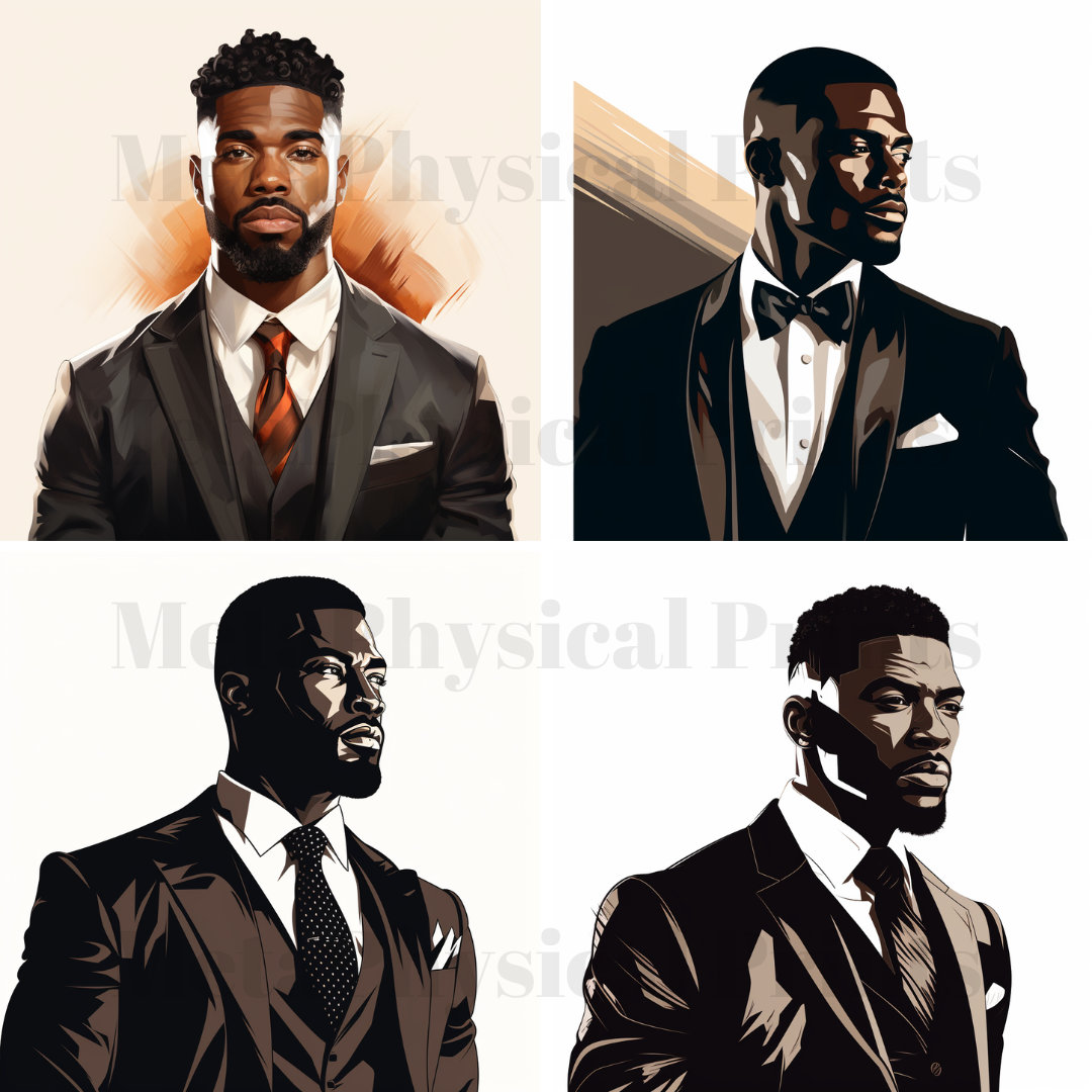 Black Excellence Clipart Bundle, Black Man Boy Wearing Suit Clipart ...