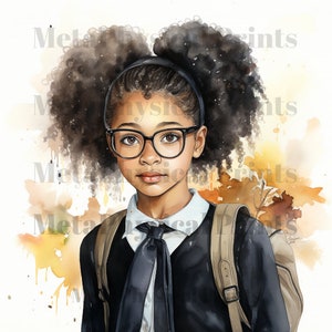 Back to School Clipart Bundle, Group of Uniform School Children, Black ...