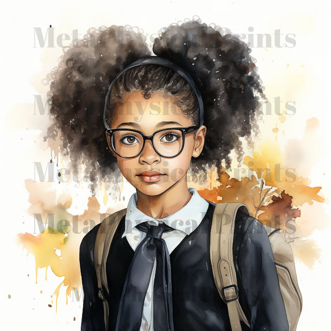 Back to School Clipart Bundle, Group of Uniform School Children, Black ...