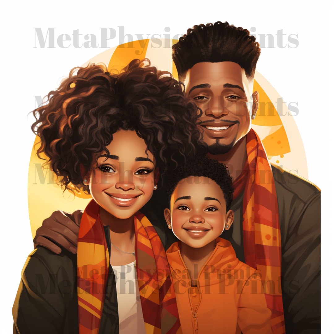 Black Family Group Shot Clipart Bundle, Black Excellence, Happy Loving ...