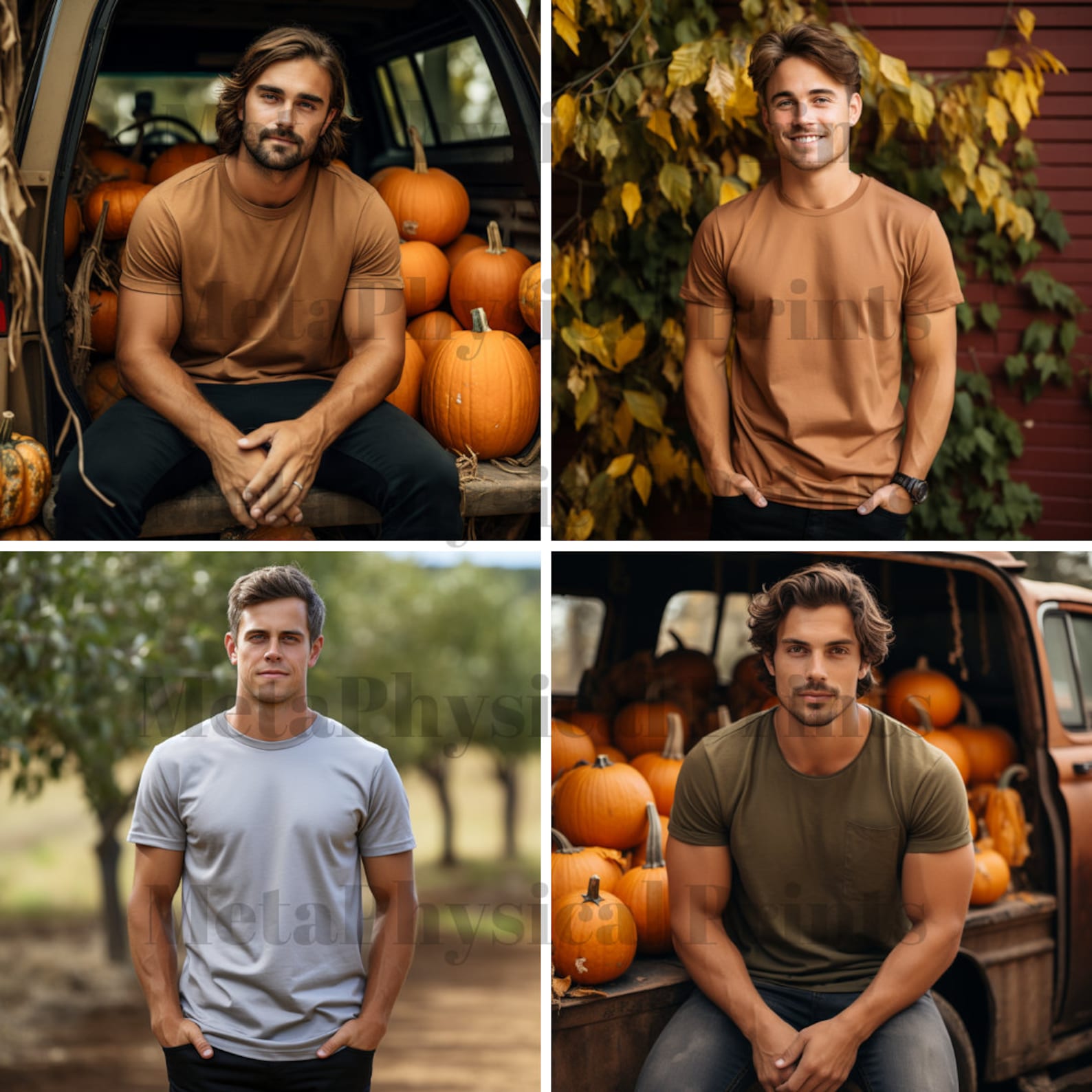 T Shirt Mens Mockup Bundle Mens Fall Themed, Pumpkins Autumn Fall ...
