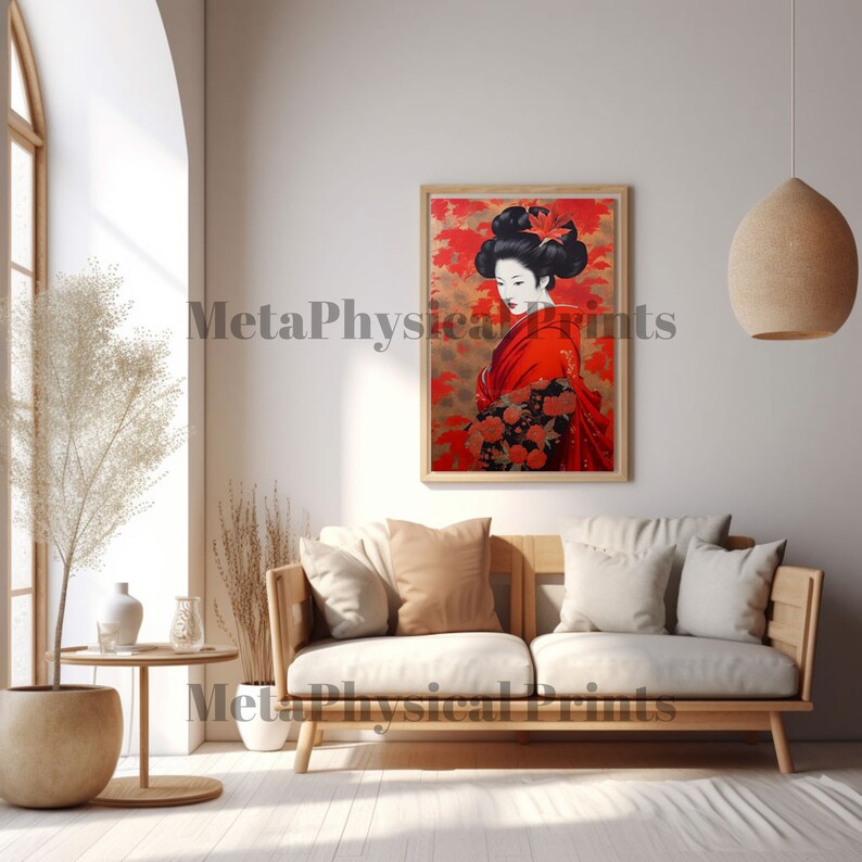 Traditional Geisha Art Portrait, Home Decor Gift, PRINTABLE Wall Art, Japanese Art Ukiyo-e Edo ...