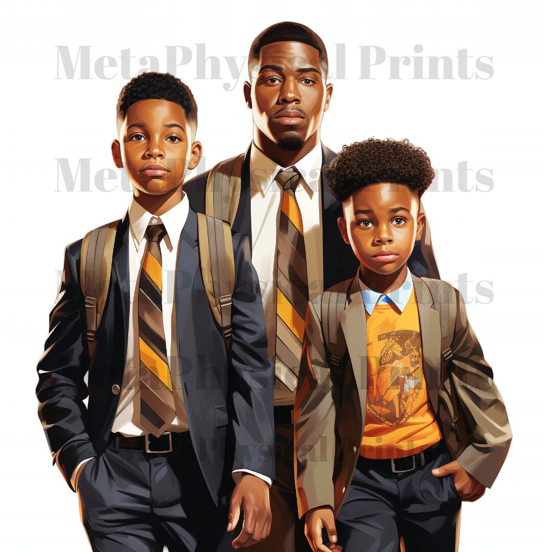 Back to School Clipart Bundle, Group of Uniform School Children, Black ...