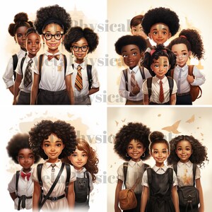 Boy Girl Back to School Clipart Pack, Back to School PNG Bundle, School ...