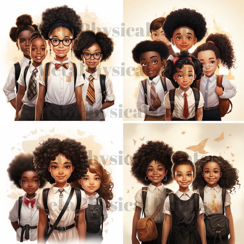 Boy Girl Back to School Clipart Pack, Back to School PNG Bundle, School ...
