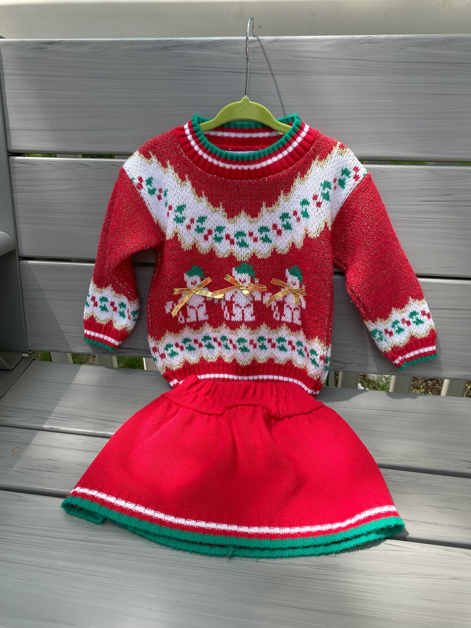 Christmas Girl's Sweater Set Holiday Girl Clothing Size - Etsy