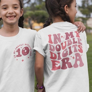 In My Double Digits Era Shirt, Birthday Girl Tee, 10 Years Old Birthday ...