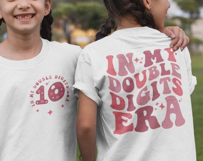 In My Double Digits Era Shirt, 10 Years Old Birthday Shirt, Birthday ...
