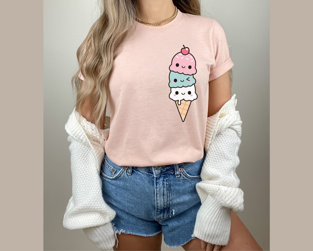Ice Cream Shirt, Kawaii Ice Cream T-shirt, Ice Cream Lovers T-shirt ...
