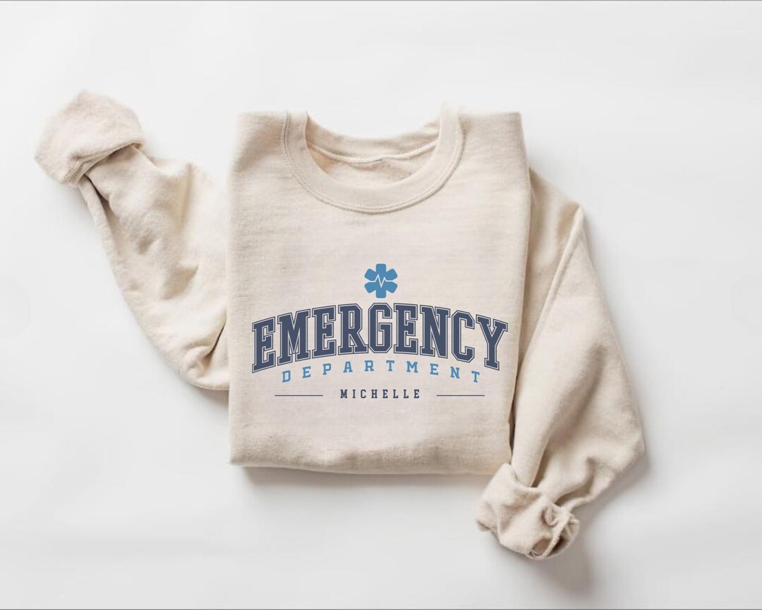 Custom Emergency Department Sweatshirt, Personalized ER Nurse Hoodie ...