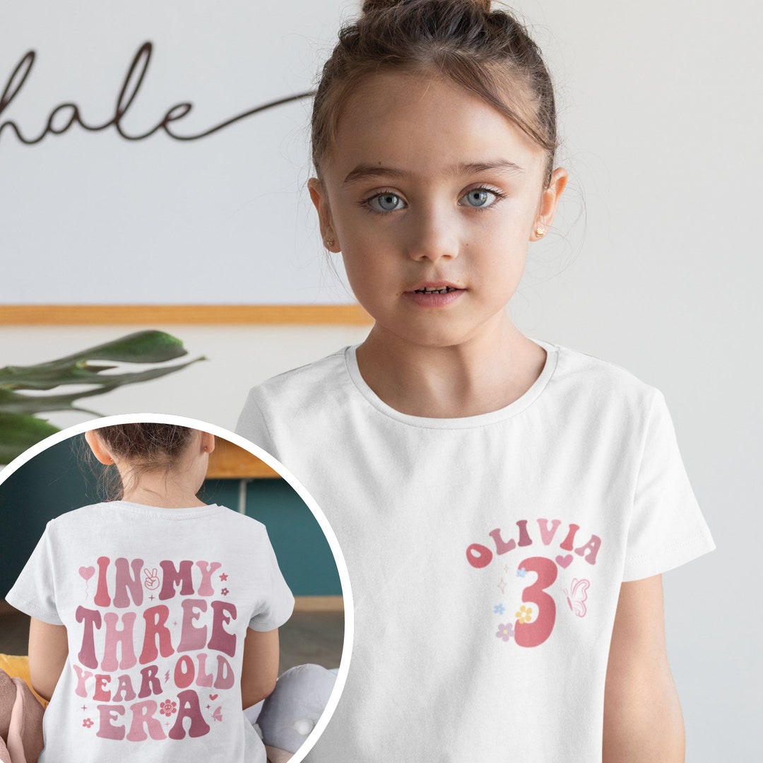 Custom 3rd Birthday Toddler Shirt, in My Three Year Old Era, Kids Birthday T Shirt, Third ...