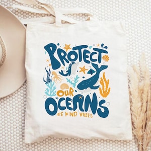 Protect Our Oceans Tote Bag, Be Kind Vibes Bag, Respect the Locals Bag ...