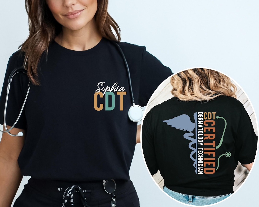 Personalized Certified Dermatology Technician Shirt, Custom ...