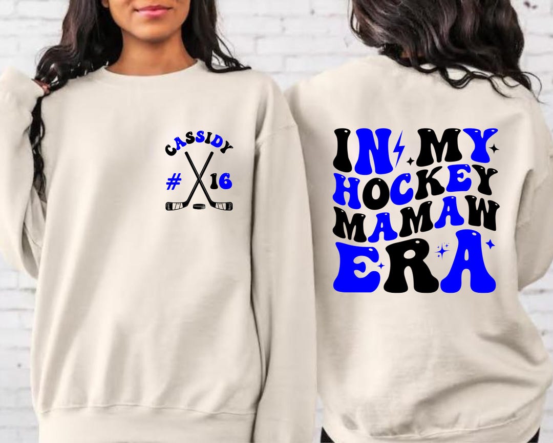 Personalized Hockey Mamaw Sweatshirt: Custom Name Hockey Team Hoodie - Etsy