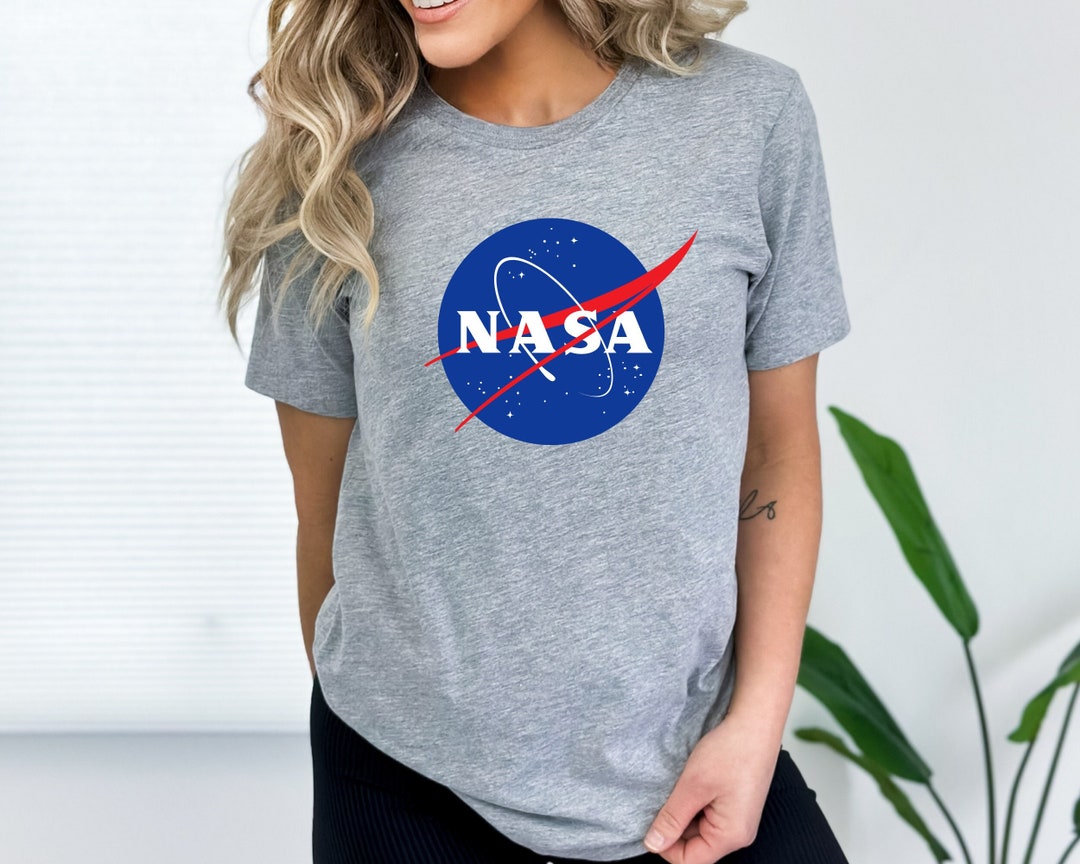 Womens NASA Logo T-shirt in Black for Women Women's NASA Distressed ...