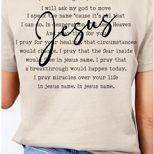 I Speak the Name of Jesus Shirt: Christian Faith Apparel - Etsy